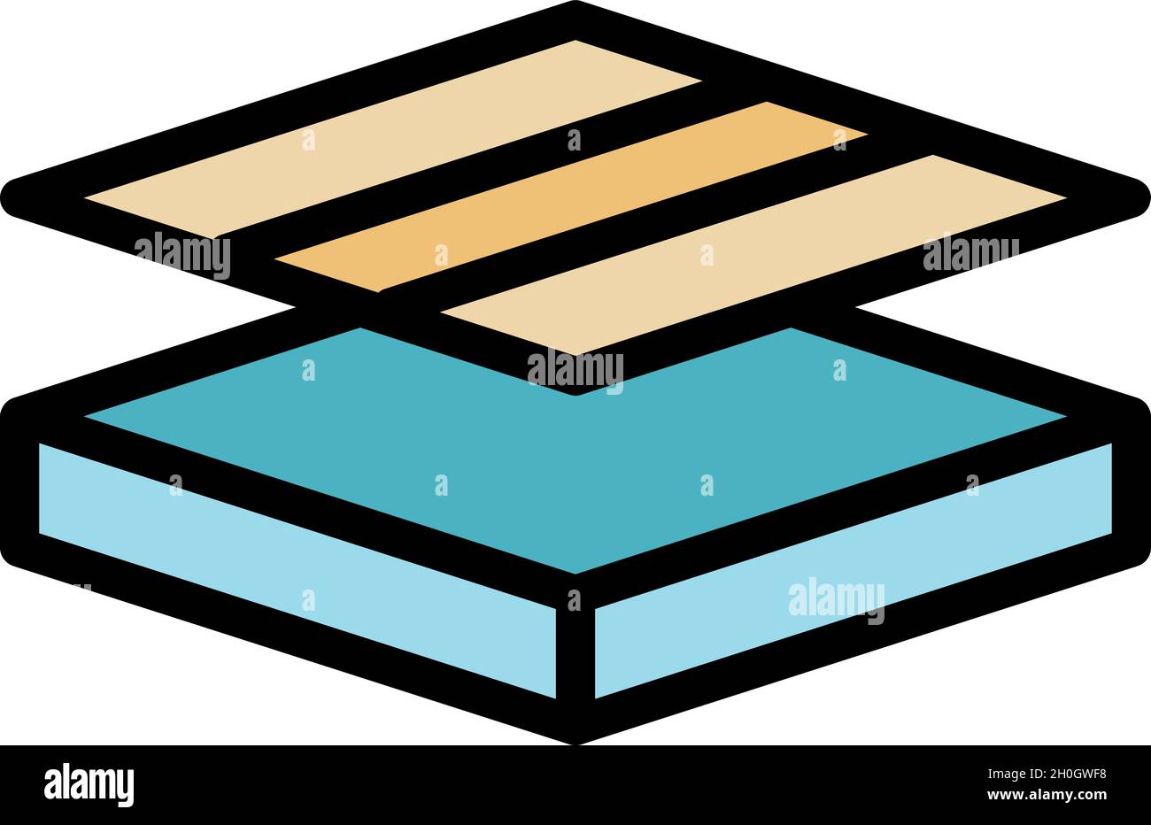 Acoustic panel icon. Outline acoustic panel vector icon color flat ...