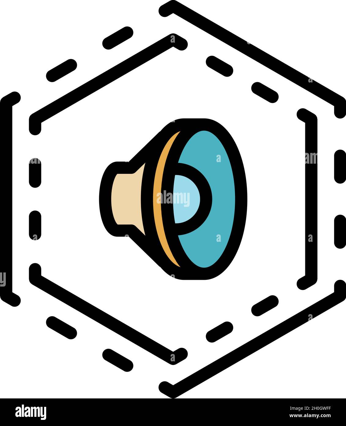 Sound volume icon. Outline sound volume vector icon color flat isolated ...