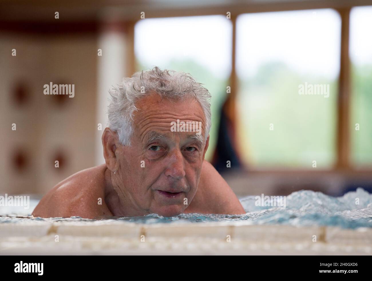 Elderly man enjoying bath in hi-res stock photography and images - Alamy