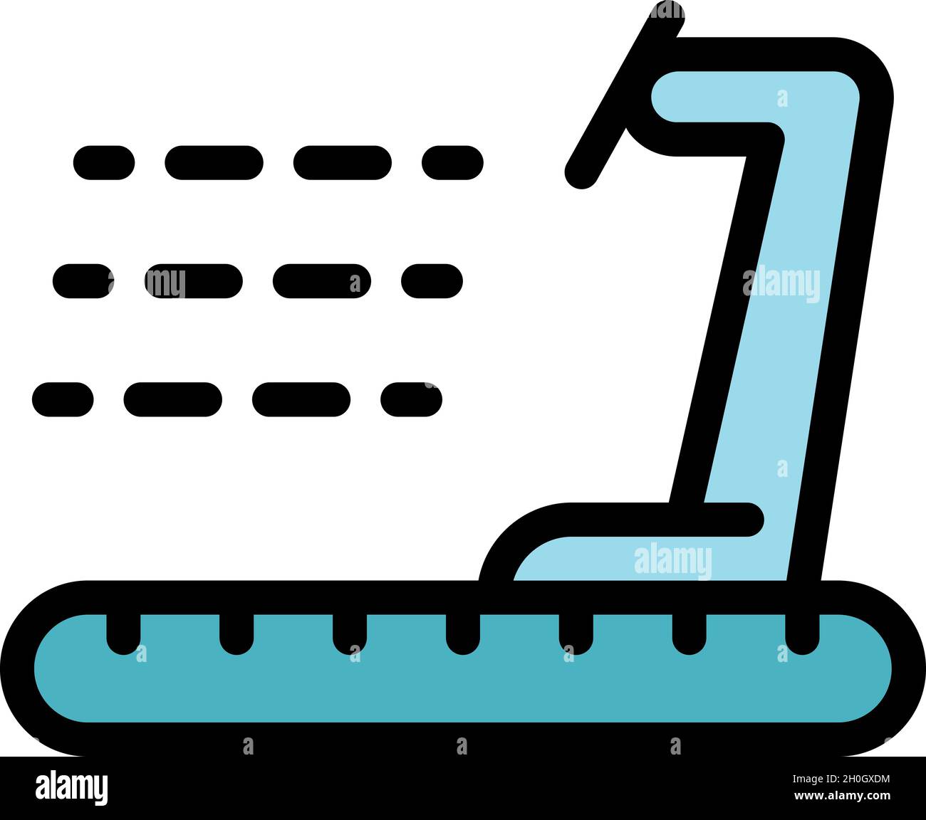 Treadmill icon. Outline treadmill vector icon color flat isolated Stock ...