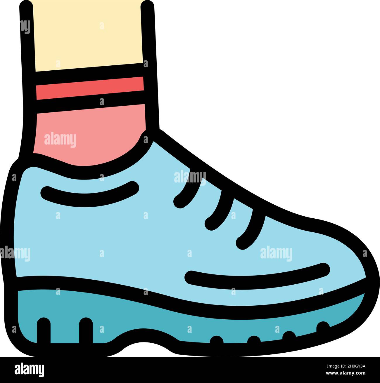 Running shoe icon. Outline running shoe vector icon color flat isolated ...