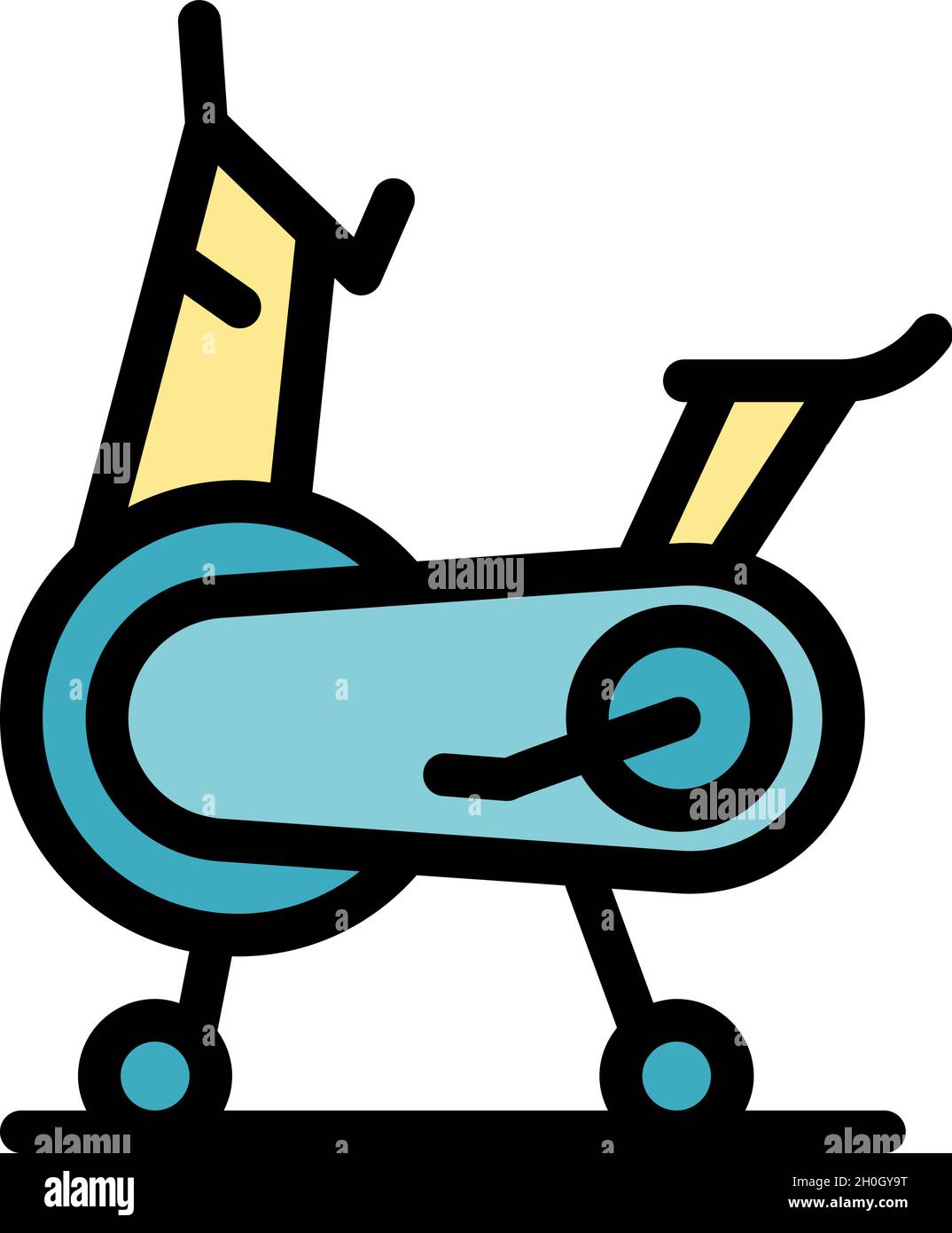 Fitness exercise bike icon. Outline fitness exercise bike vector icon ...