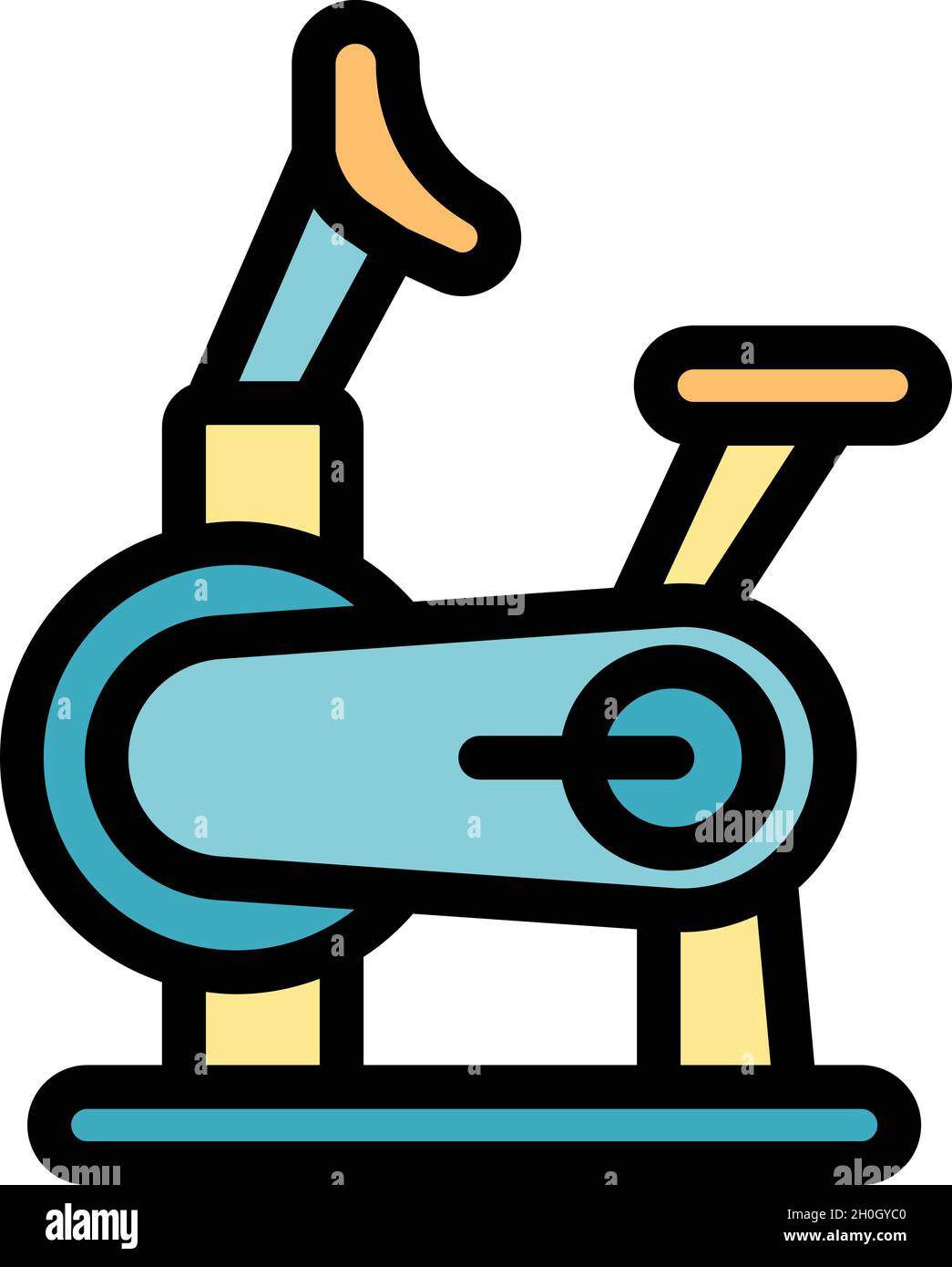 Stationary exercise bike icon. Outline stationary exercise bike vector ...