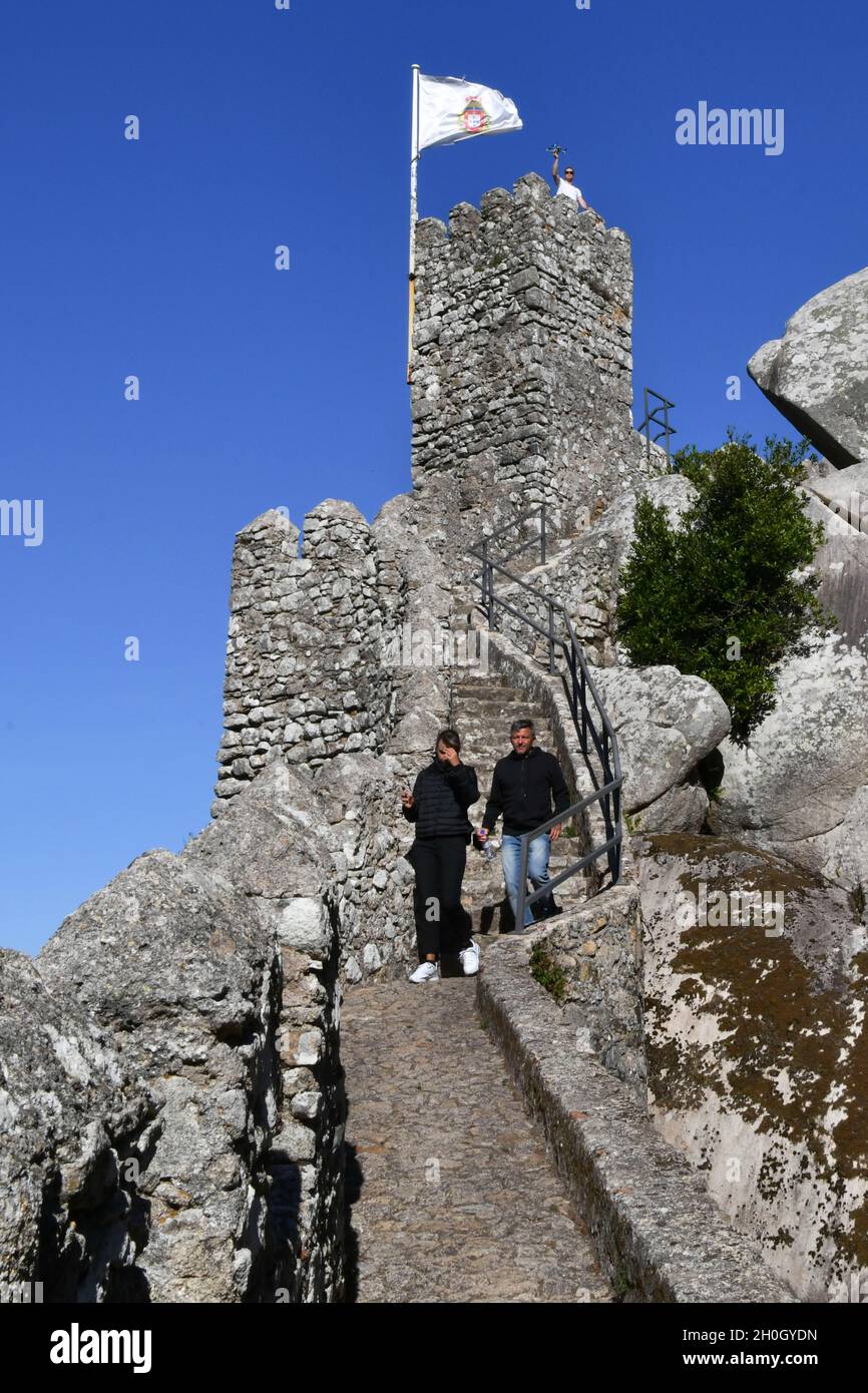 People walk inside the fortification line and the towers inside the ...