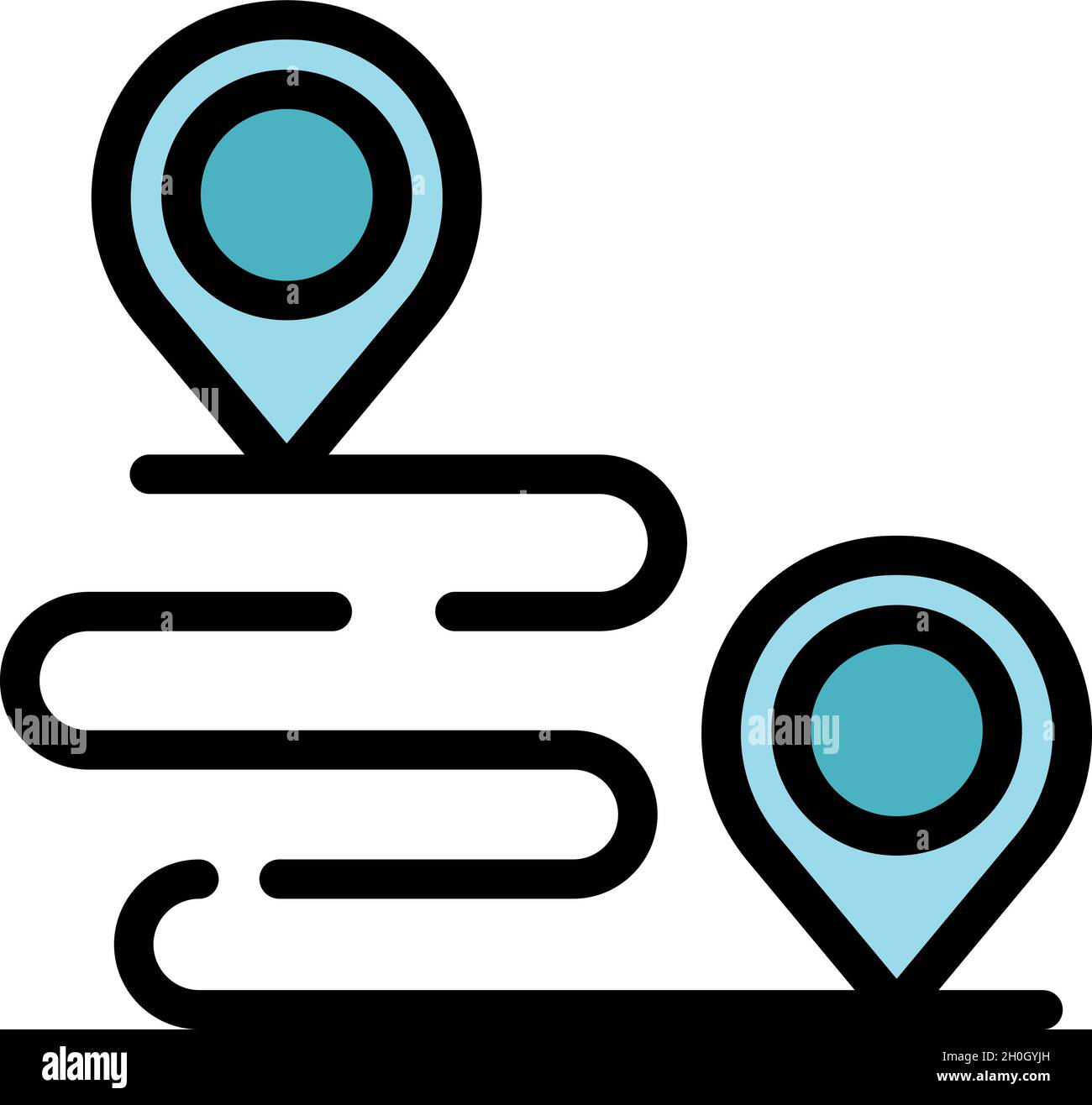 Workout senior running route icon. Outline workout senior running route ...