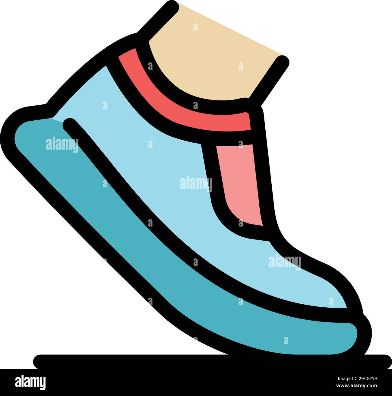 Running shoe icon. Outline running shoe vector icon color flat isolated ...