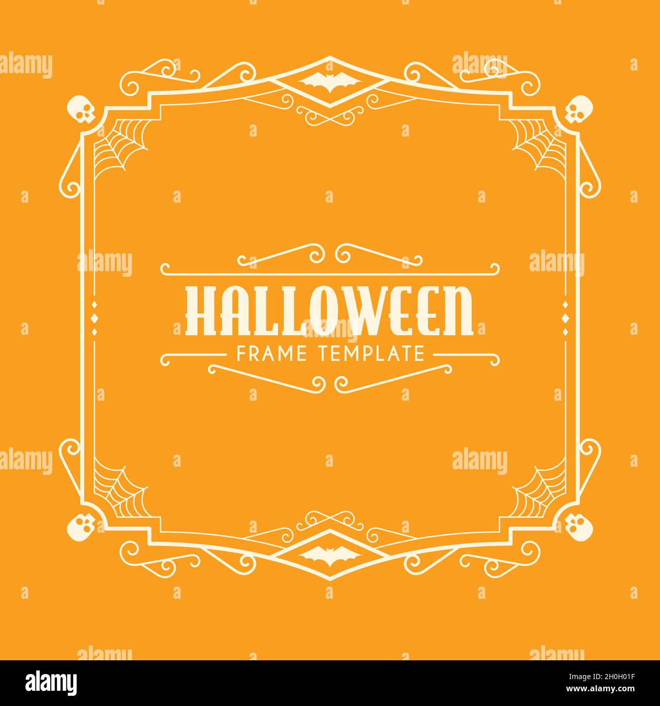 halloween frame template vector design illustration Stock Vector Image ...