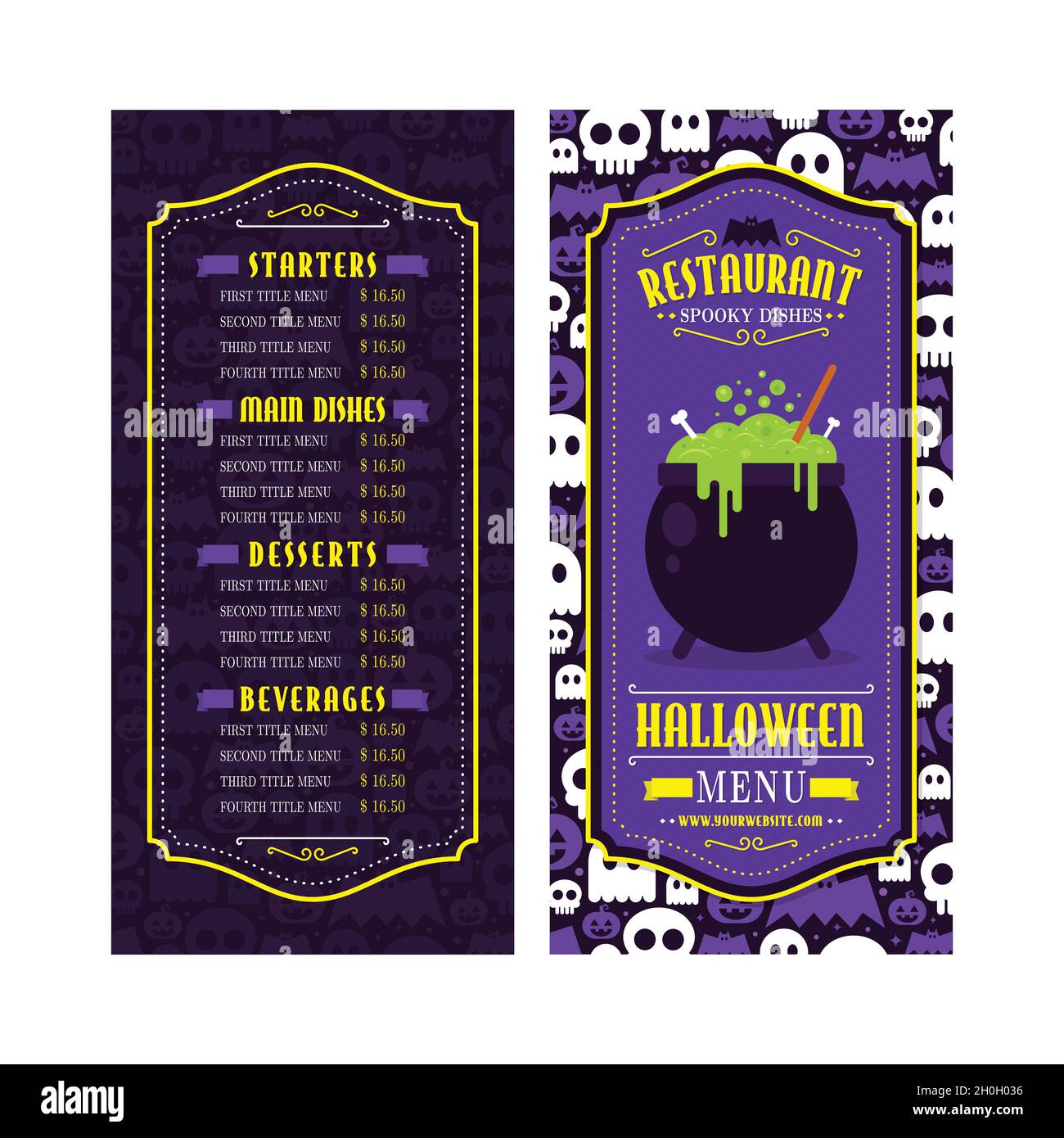 halloween menu template vector design illustration Stock Vector Image ...