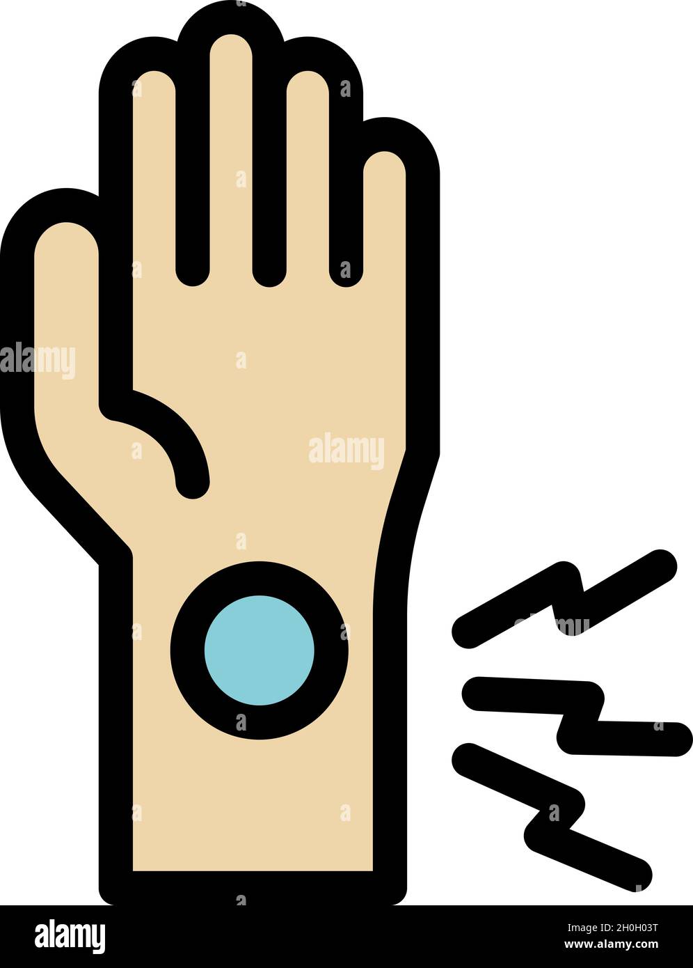 Hand sport injury icon. Outline hand sport injury vector icon color ...