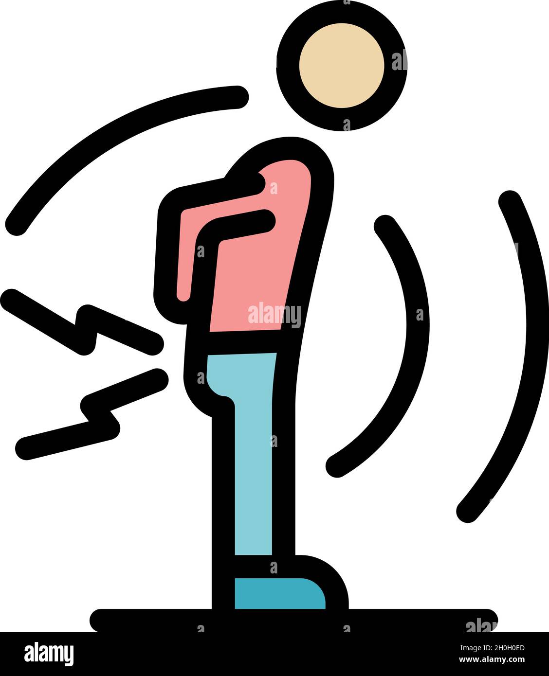 Back sport injury icon. Outline back sport injury vector icon color ...