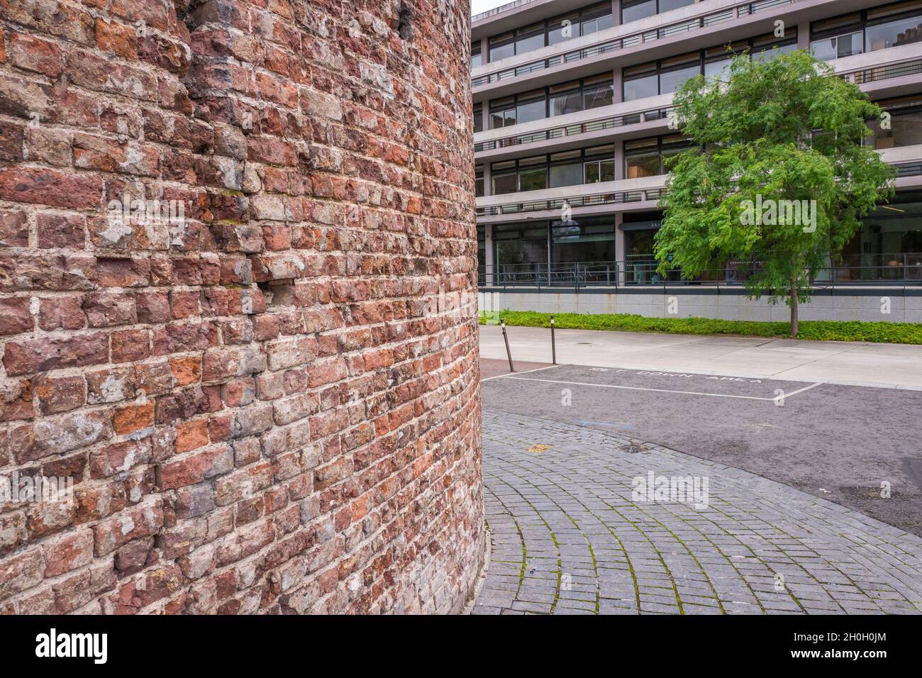 General view of a modern building opposite Dublin Castle on August 04 ...