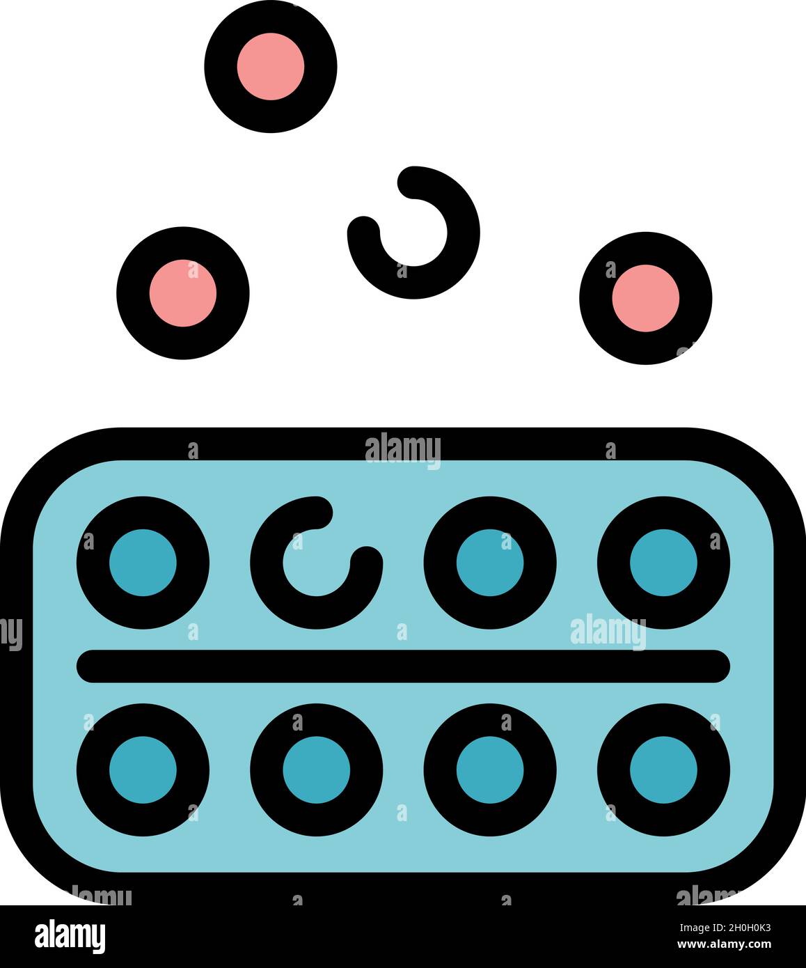 Pill pack icon. Outline pill pack vector icon color flat isolated Stock ...