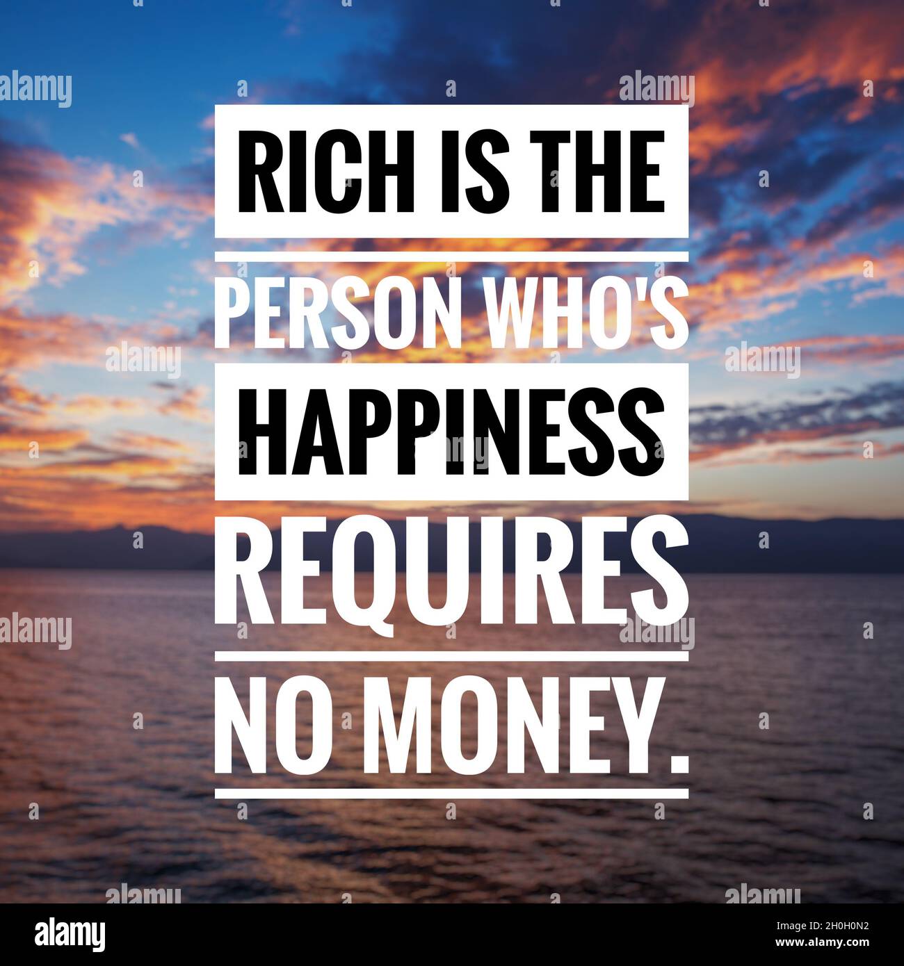 Inspirational and motivational quotes and sayings about richness Stock ...