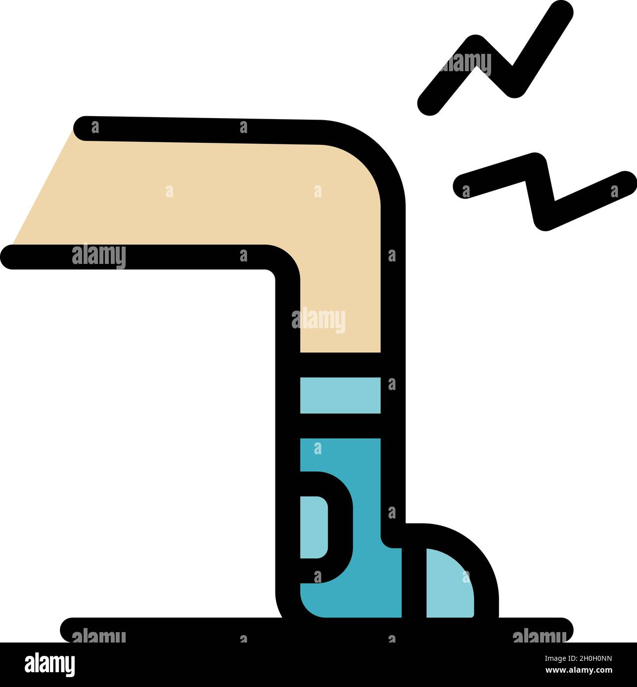 Sport leg pain icon. Outline sport leg pain vector icon color flat ...