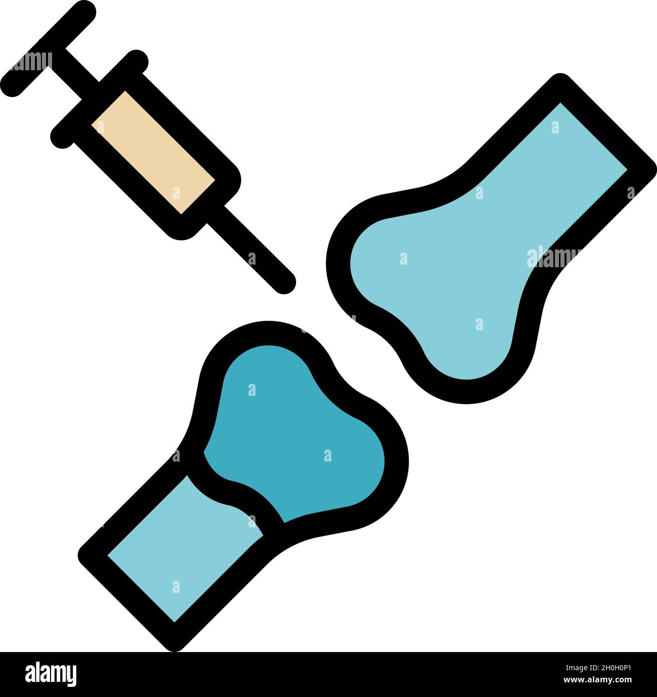 Syringe knee injection icon. Outline syringe knee injection vector icon ...