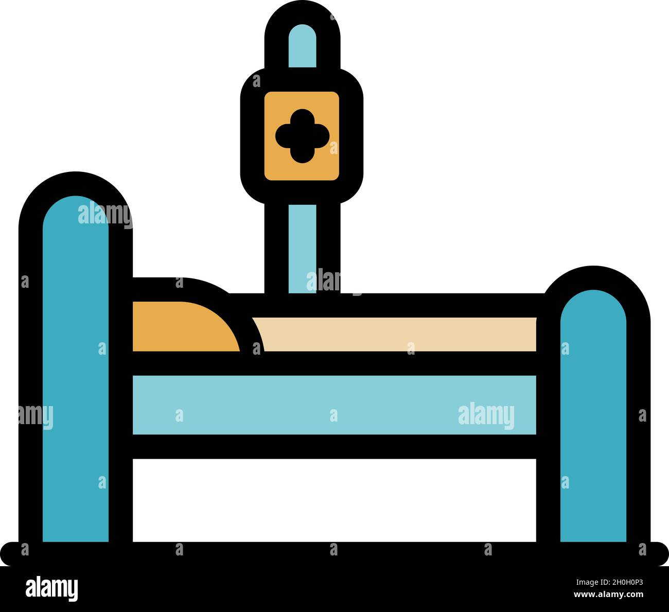 Sport medical bed icon. Outline sport medical bed vector icon color ...