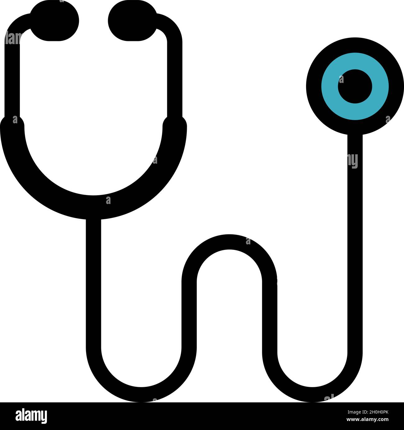 Medical stethoscope icon. Outline medical stethoscope vector icon color ...