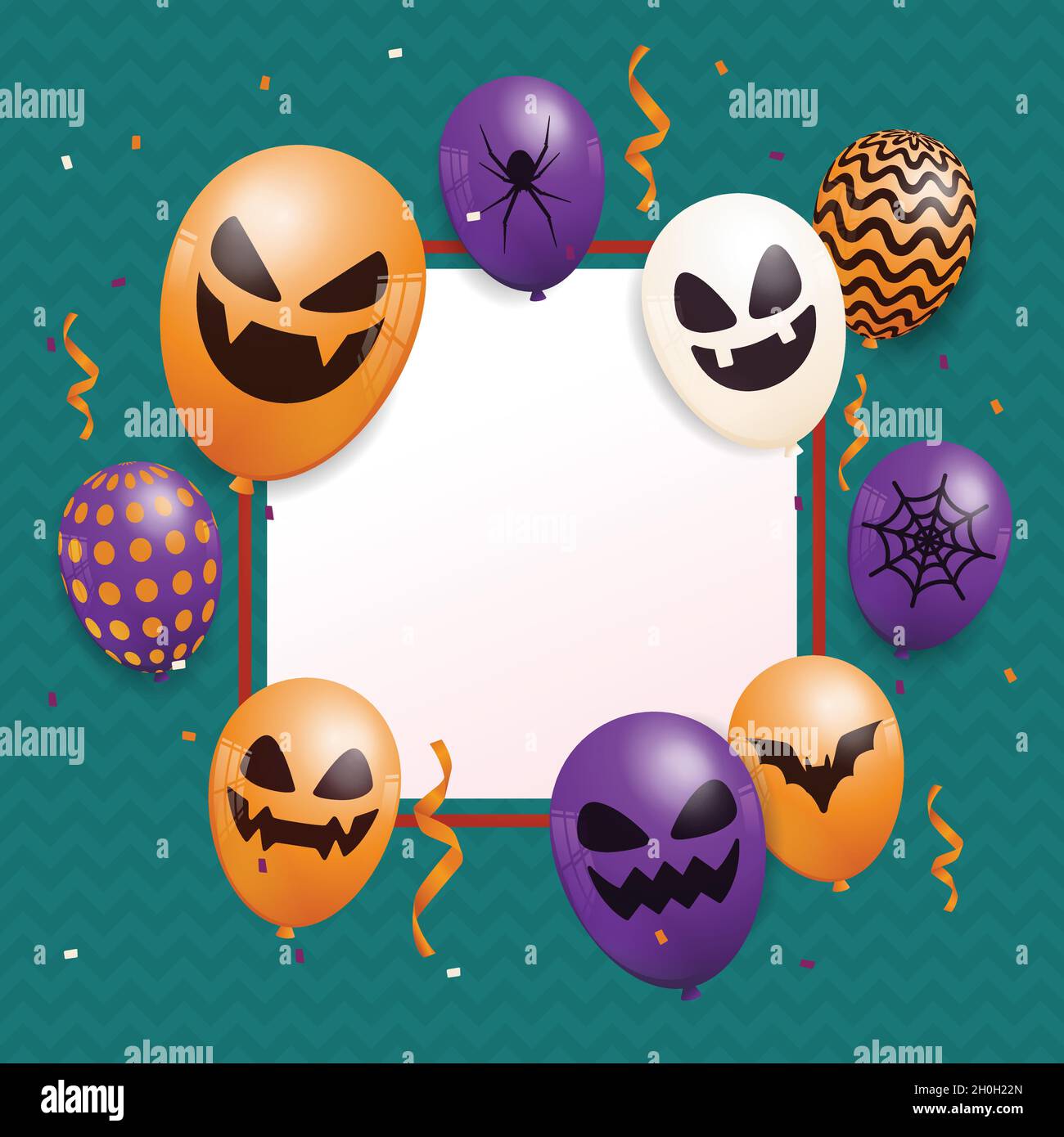 realistic halloween evil balloons background vector design illustration ...