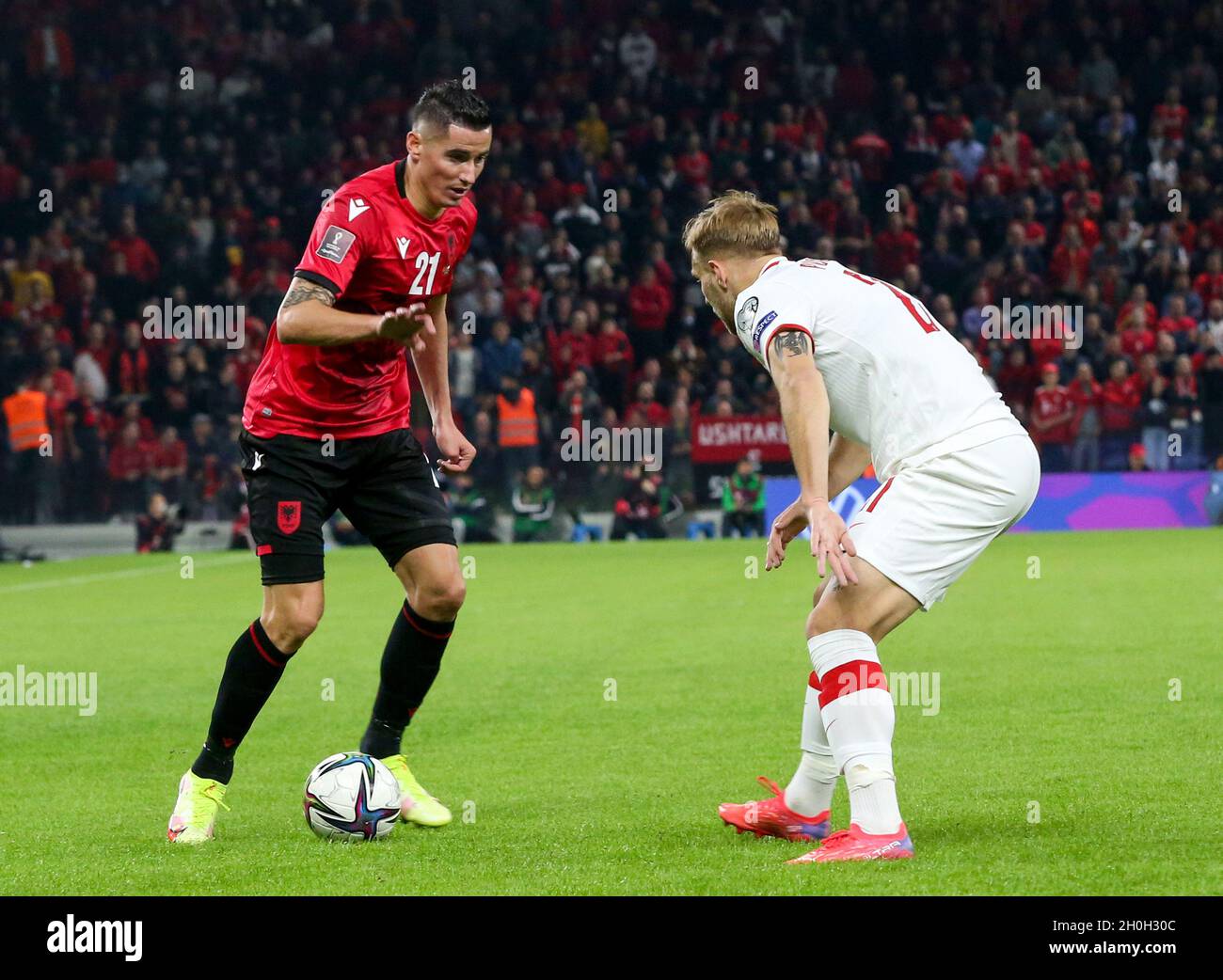 Odise Roshi (Albania) during the 2022 FIFA World Cup qualifiers ...