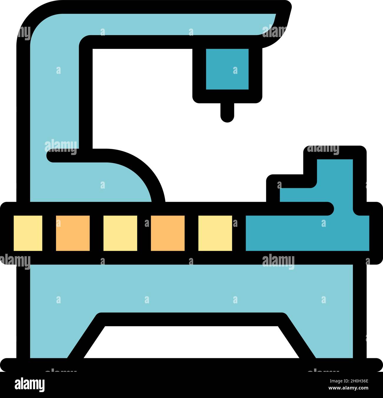 Electric lathe icon. Outline electric lathe vector icon color flat isolated Stock Vector Image ...