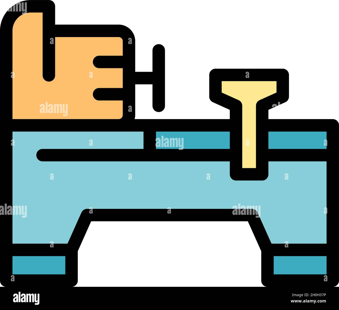 Grinding lathe icon. Outline grinding lathe vector icon color flat isolated Stock Vector Image ...