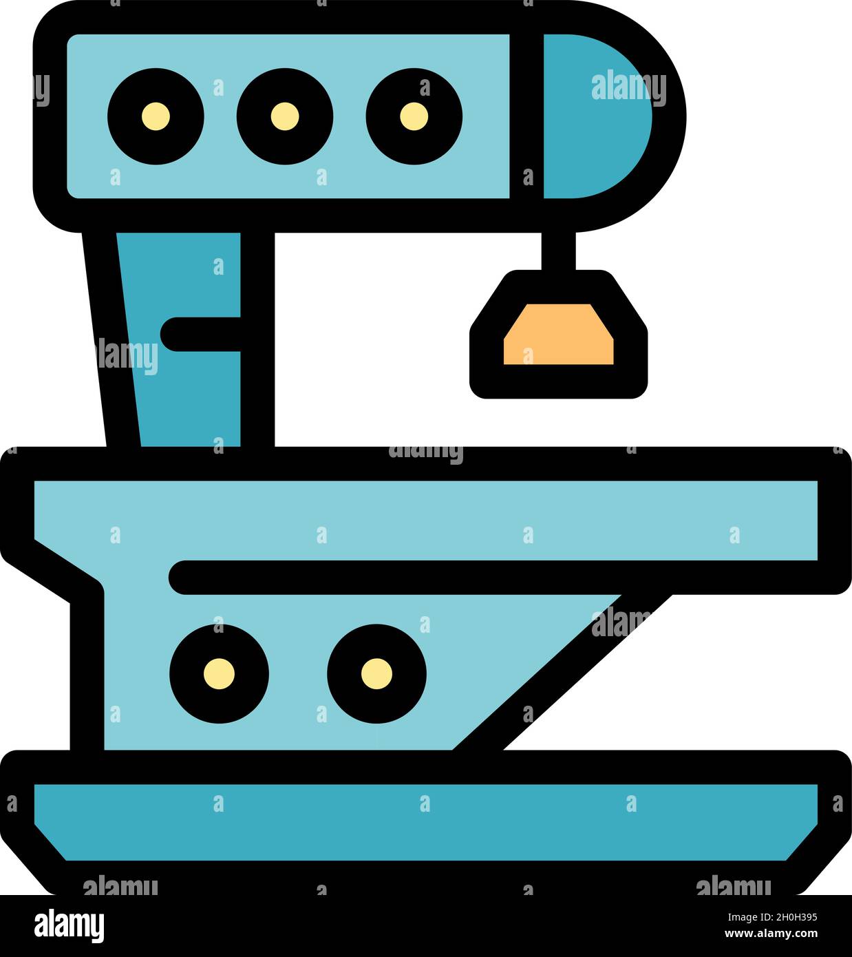 Cnc lathe icon. Outline cnc lathe vector icon color flat isolated Stock Vector Image & Art - Alamy