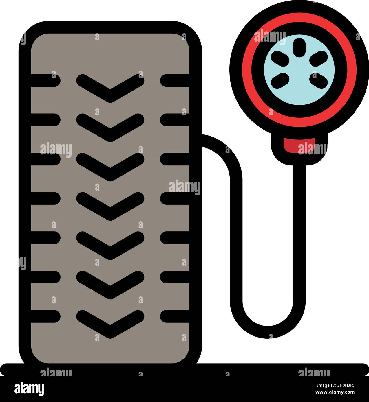 Inflate tire icon. Outline inflate tire vector icon color flat isolated ... Inflate tire icon. Outline inflate tire vector icon color flat isolated ...