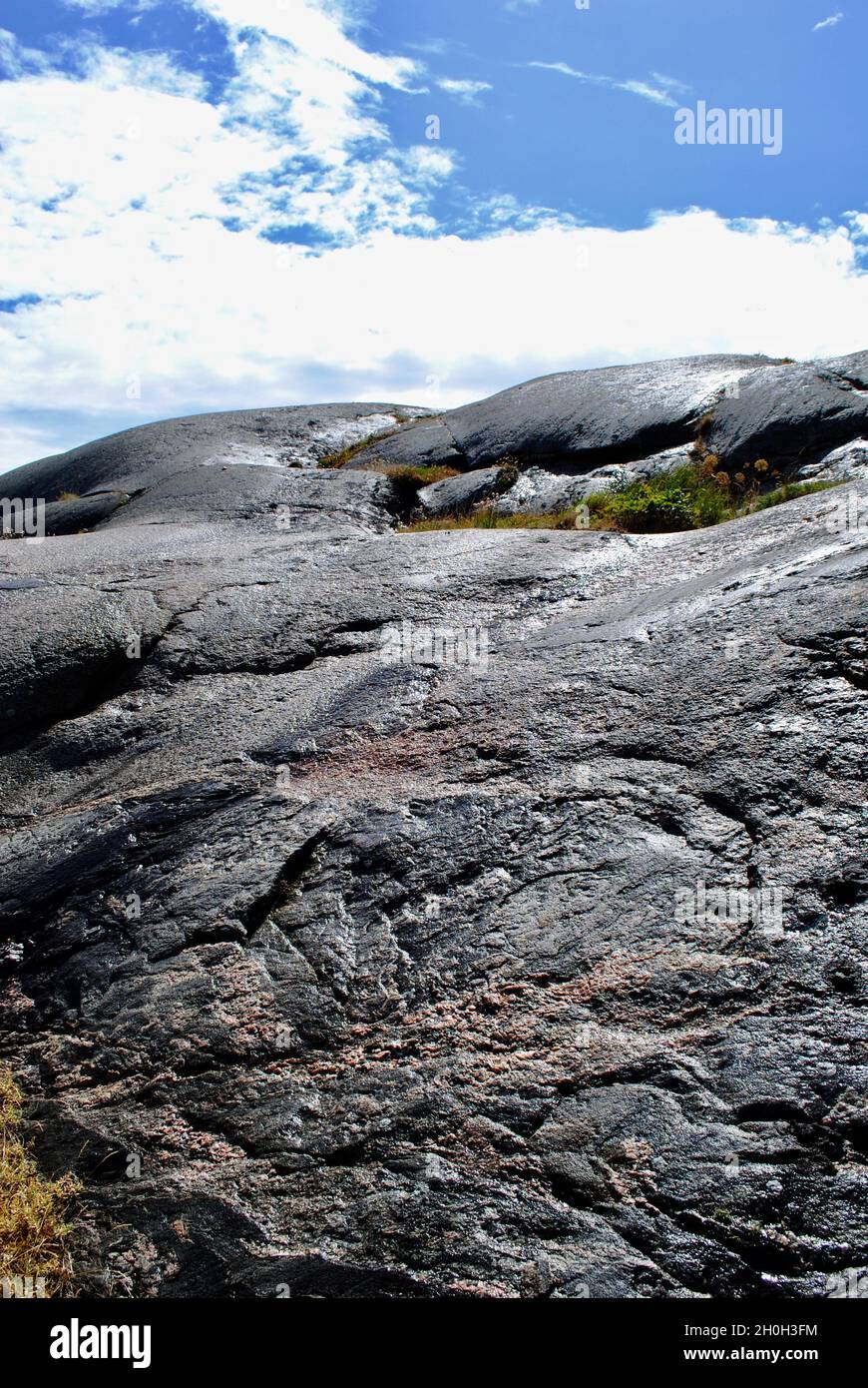 Glittering rocks and cliffs after rain on island in Fjällbacka ...