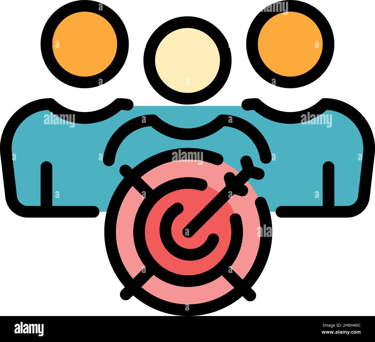 Target clients icon. Outline target clients vector icon color flat ...