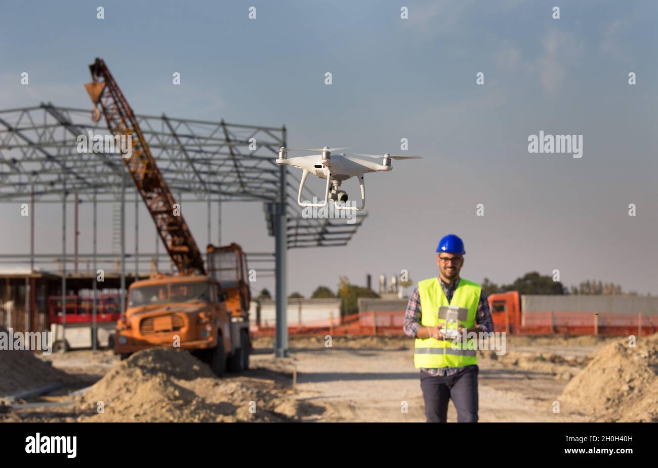 Drone construction site hi-res stock photography and images - Alamy