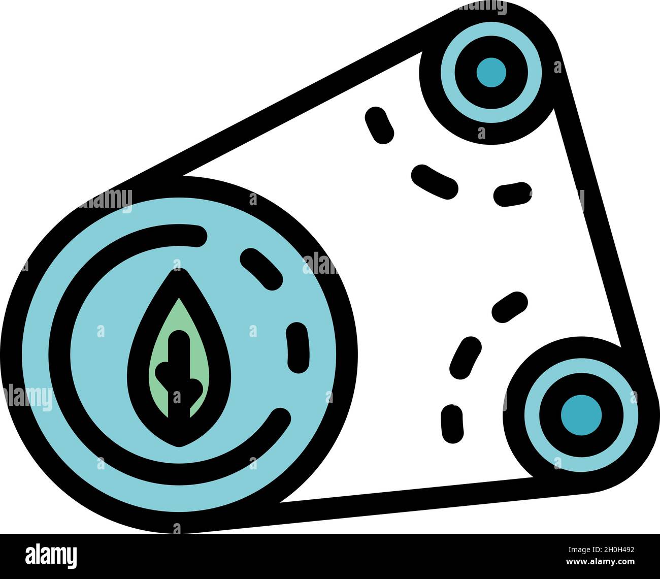 Hybrid car engine icon. Outline hybrid car engine vector icon color ...