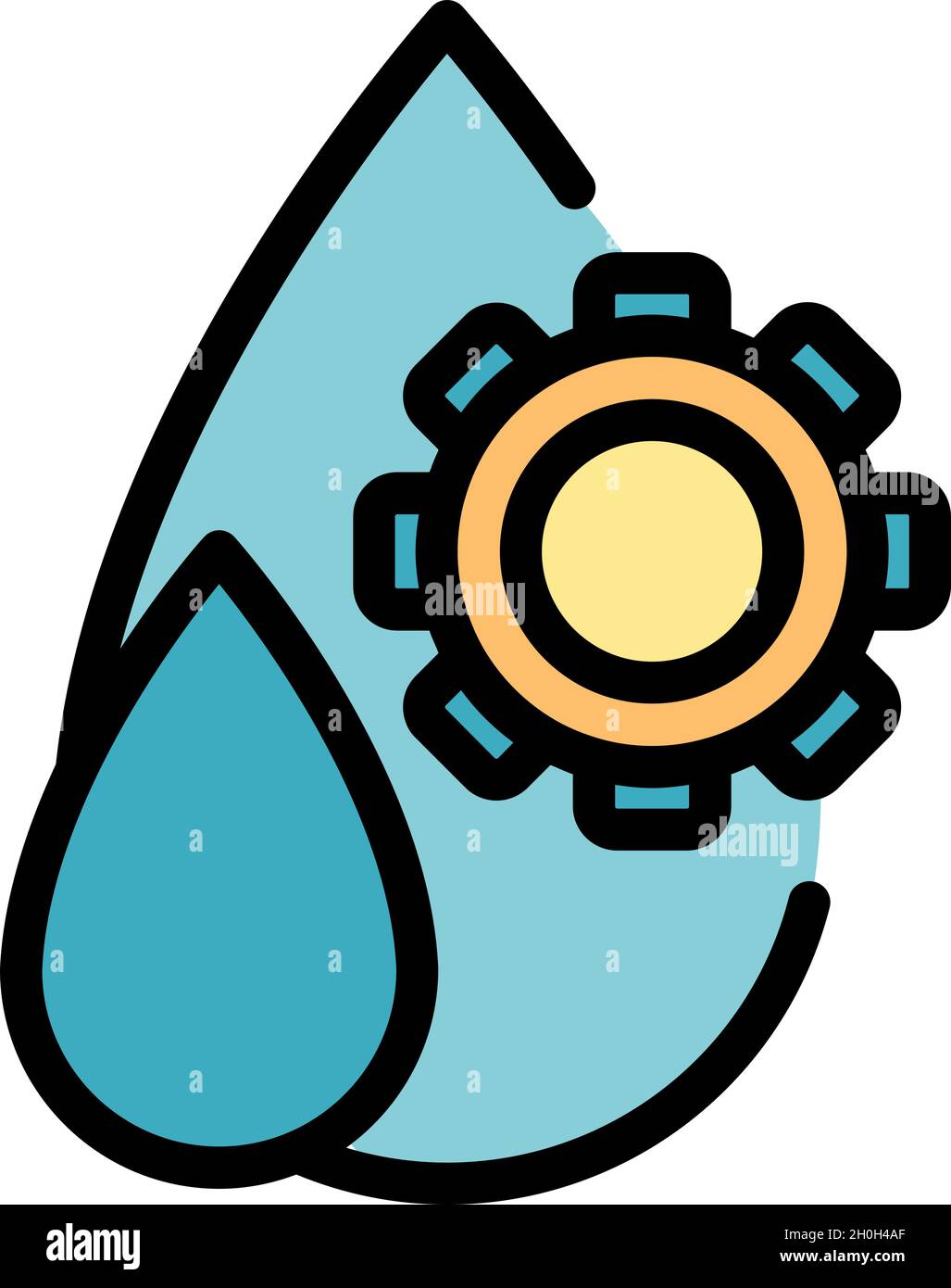 Hybrid fuel icon. Outline hybrid fuel vector icon color flat isolated ...