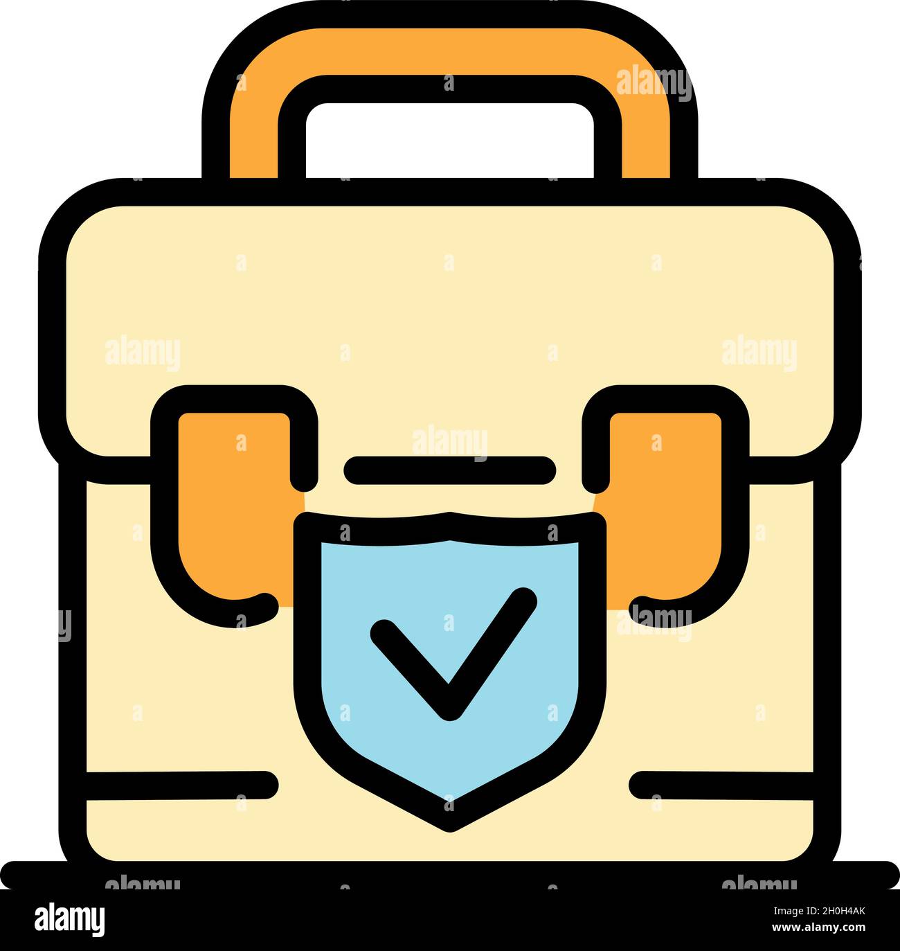 Check suitcase icon. Outline check suitcase vector icon color flat ...