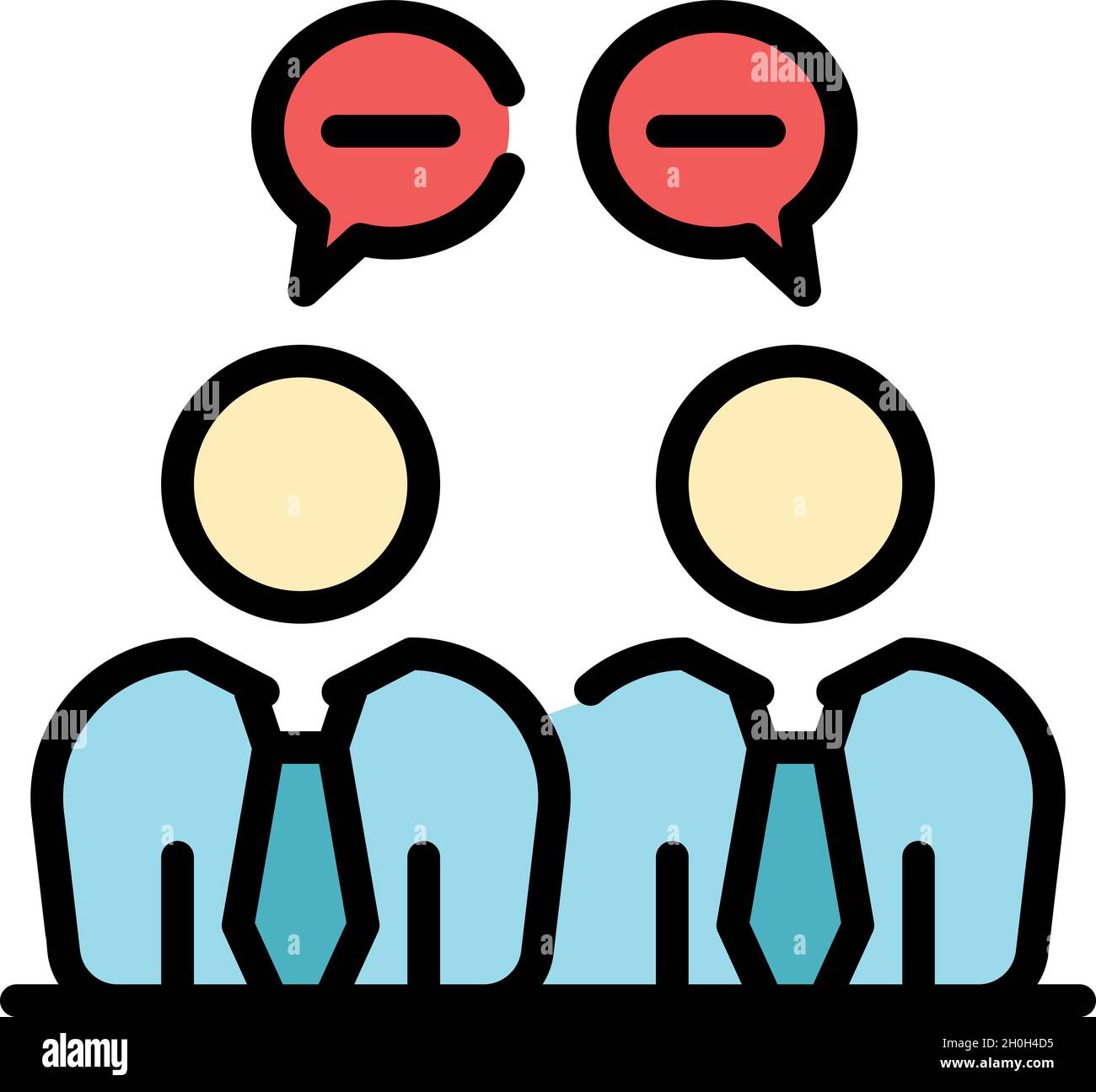 Negotiation icon. Outline negotiation vector icon color flat isolated ...