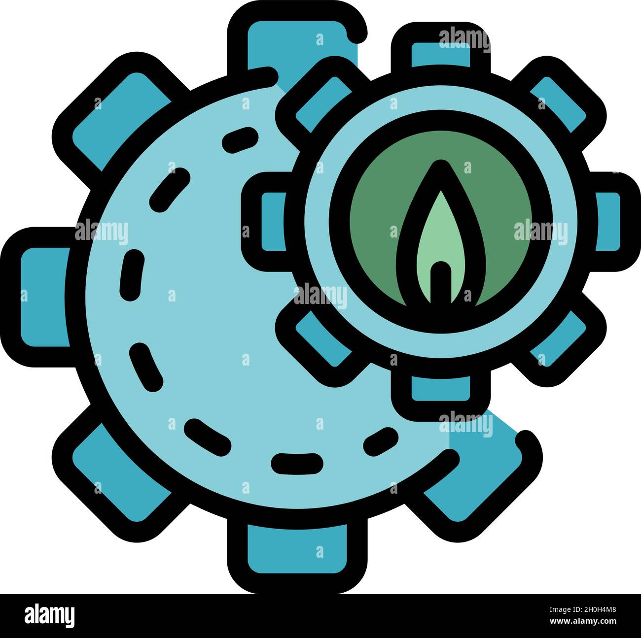 Power hybrid motor icon. Outline power hybrid motor vector icon color ...