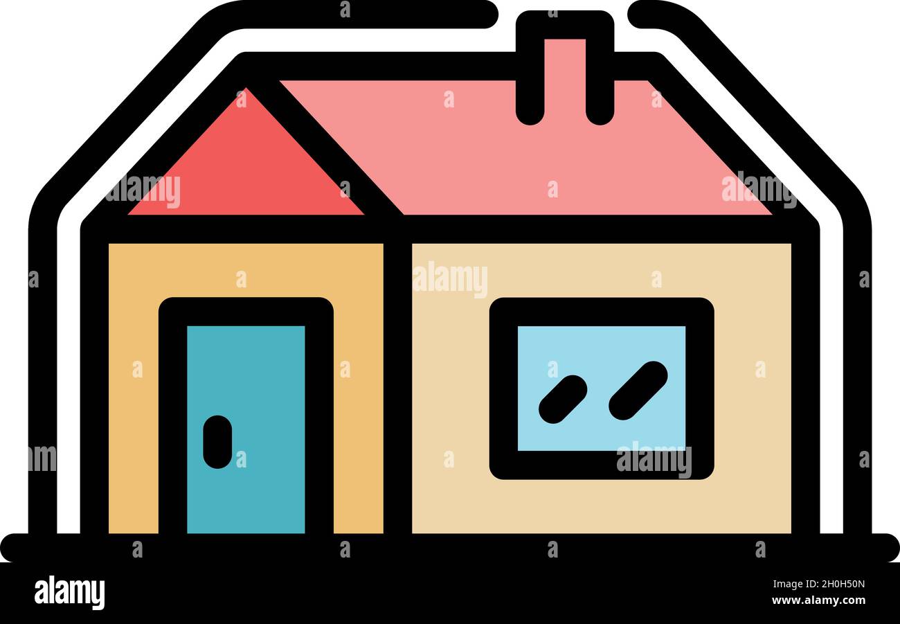 Insulated house icon. Outline insulated house vector icon color flat ...