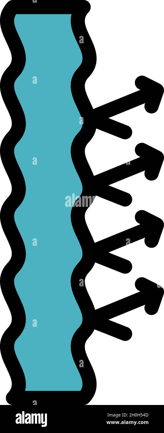 Sound reduction icon. Outline sound reduction vector icon color flat ...