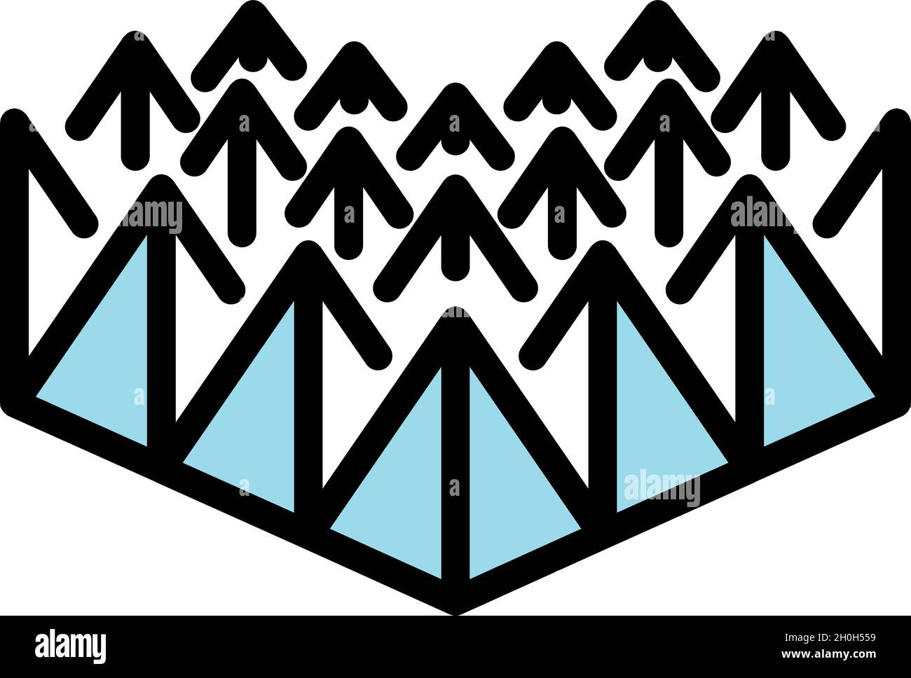 Noise barrier foam icon. Outline noise barrier foam vector icon color ...