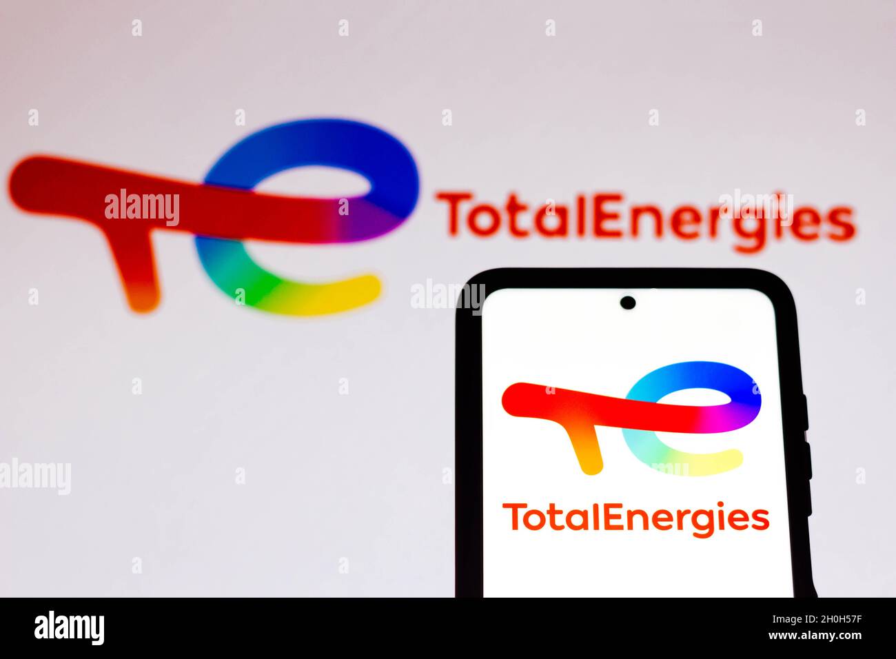 Brazil. 12th Oct, 2021. In this photo illustration the TotalEnergies ...