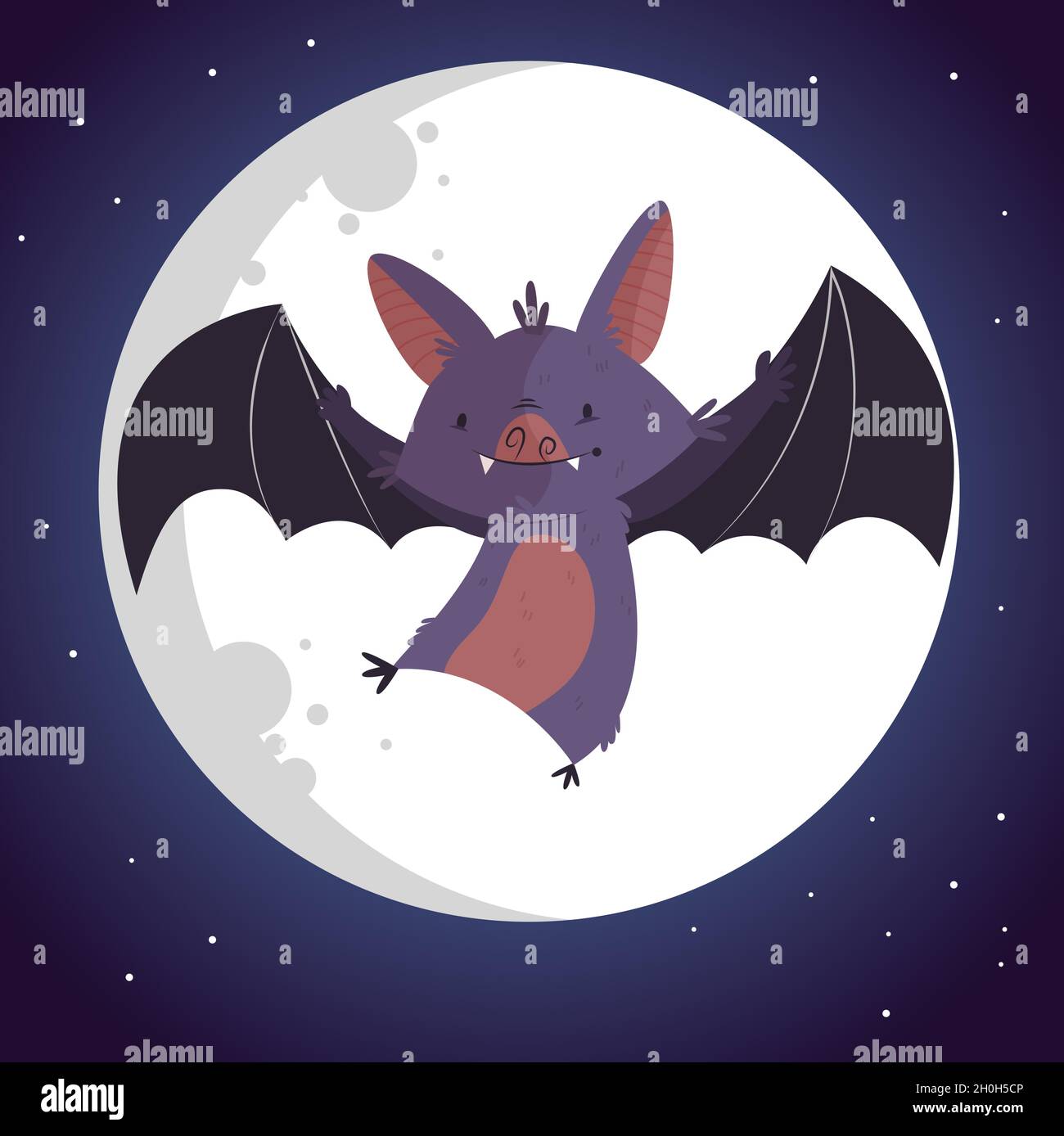 cute hand drawn halloween bat vector design illustration Stock Vector Image & Art - Alamy