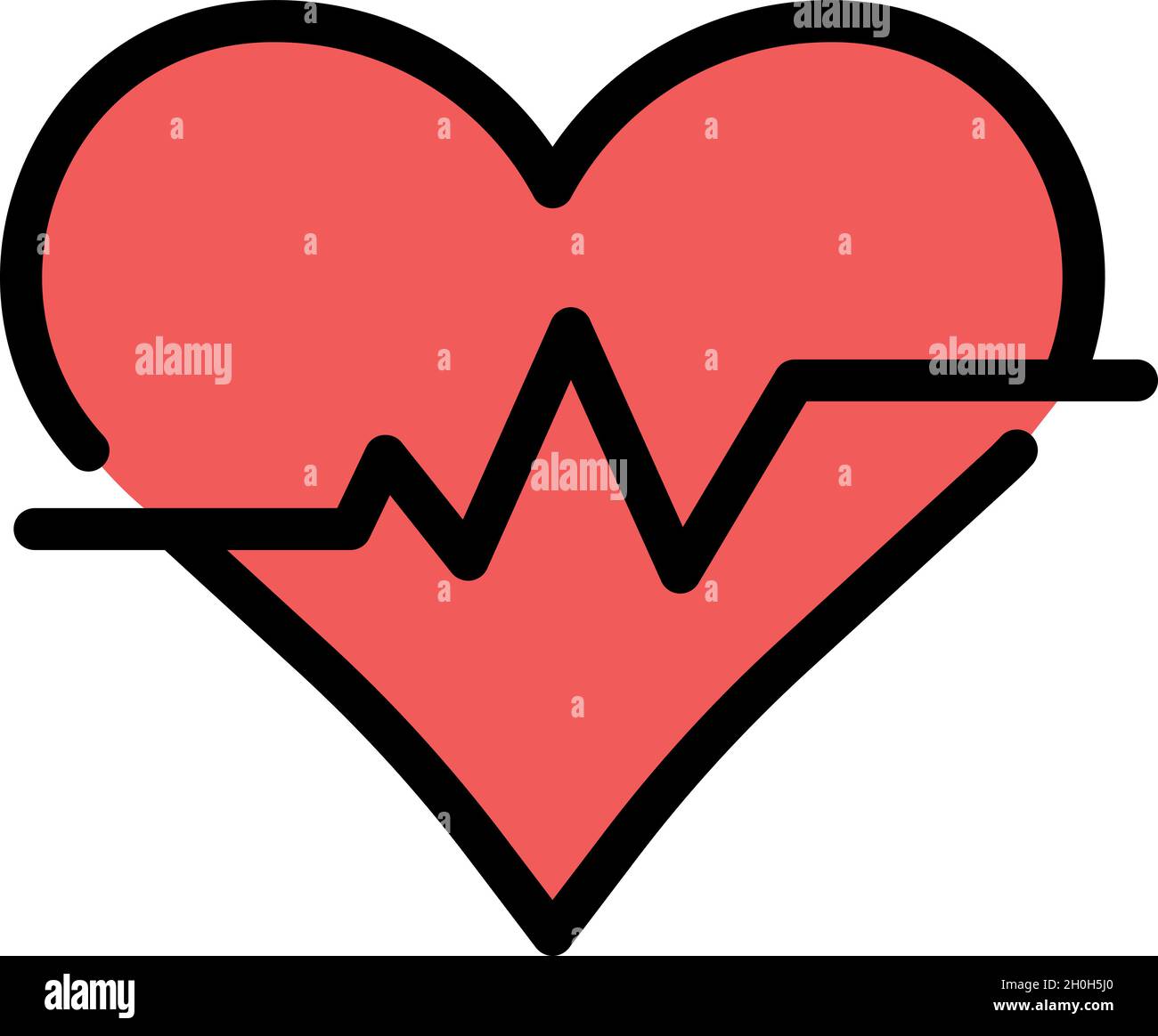 Running heart rate icon. Outline running heart rate vector icon color ...