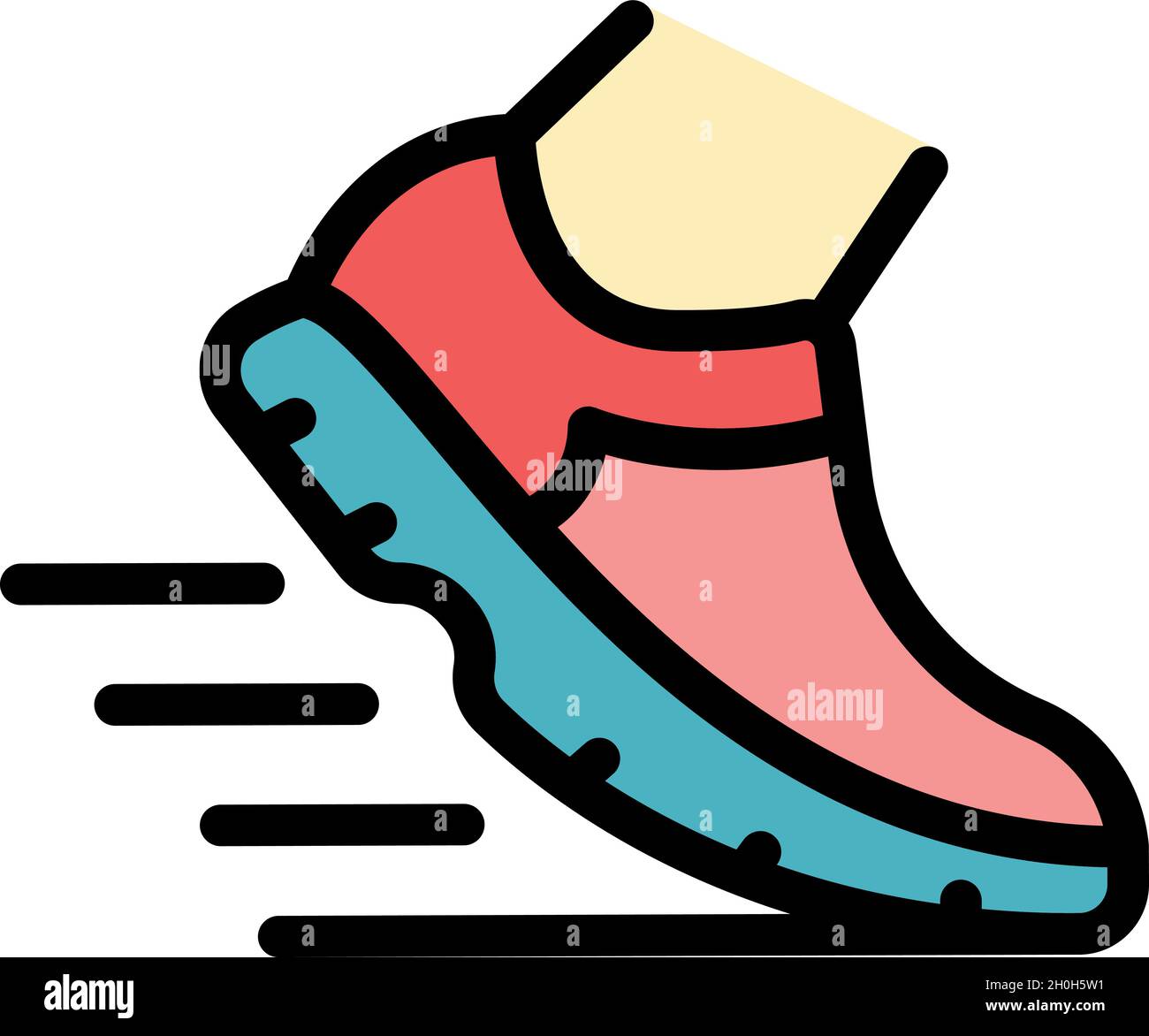 Running shoes icon. Outline running shoes vector icon color flat ...
