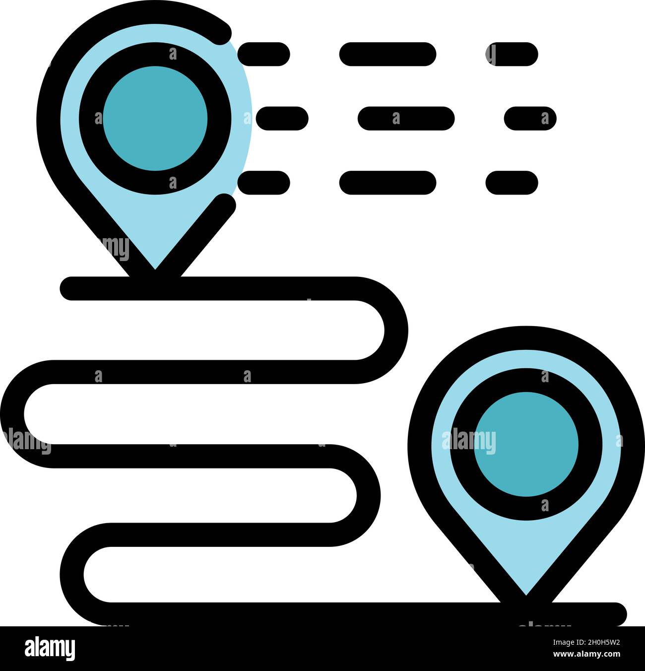 Running route icon. Outline running route vector icon color flat ...