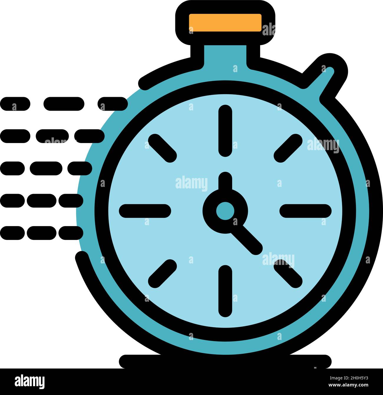 Running stopwatch icon. Outline running stopwatch vector icon color ...