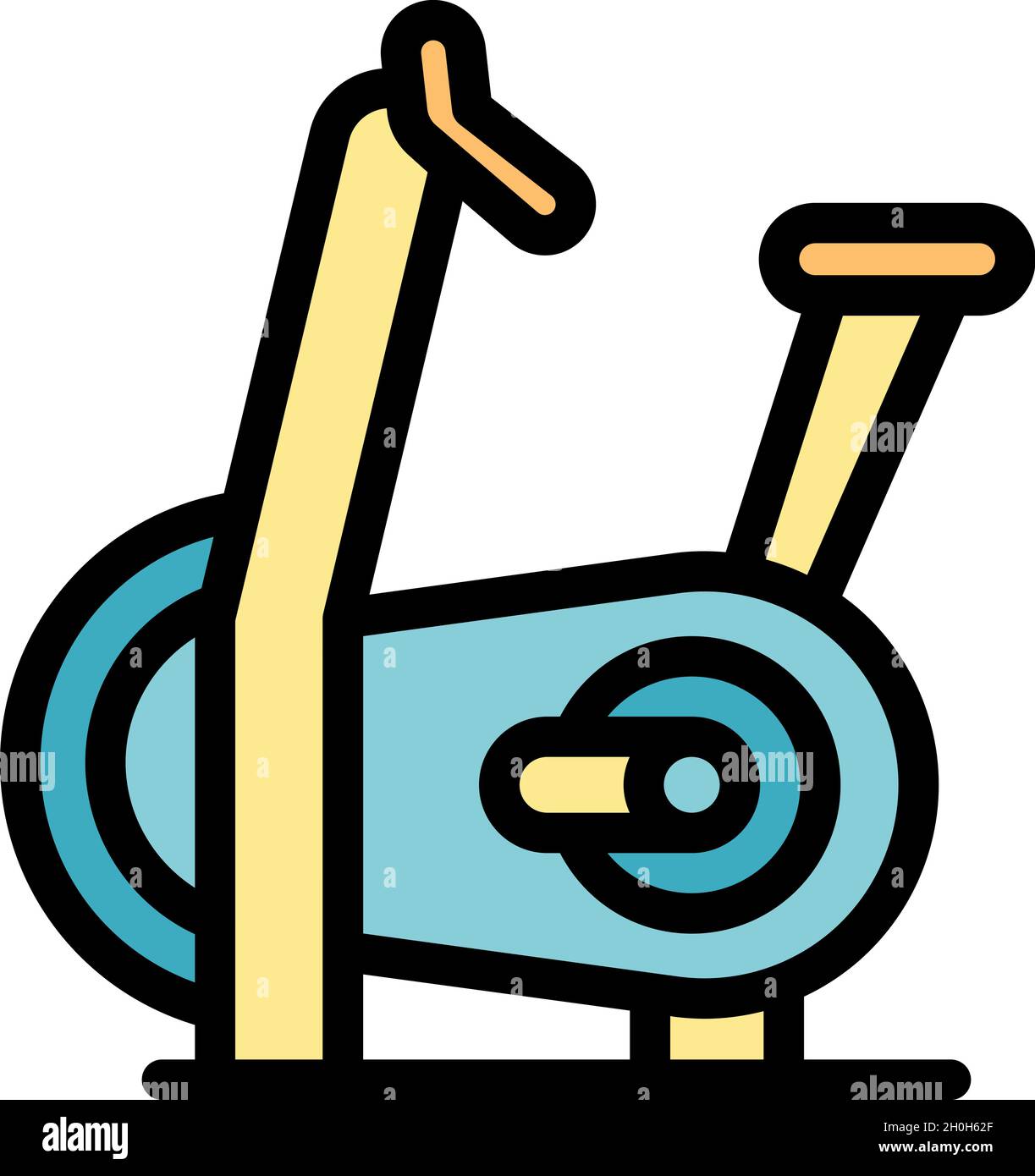 Ride exercise bike icon. Outline ride exercise bike vector icon color ...
