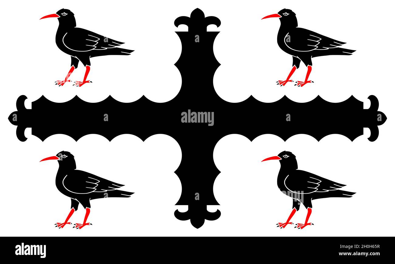 Top view of flag of Flintshire . flag of united kingdom of great ...