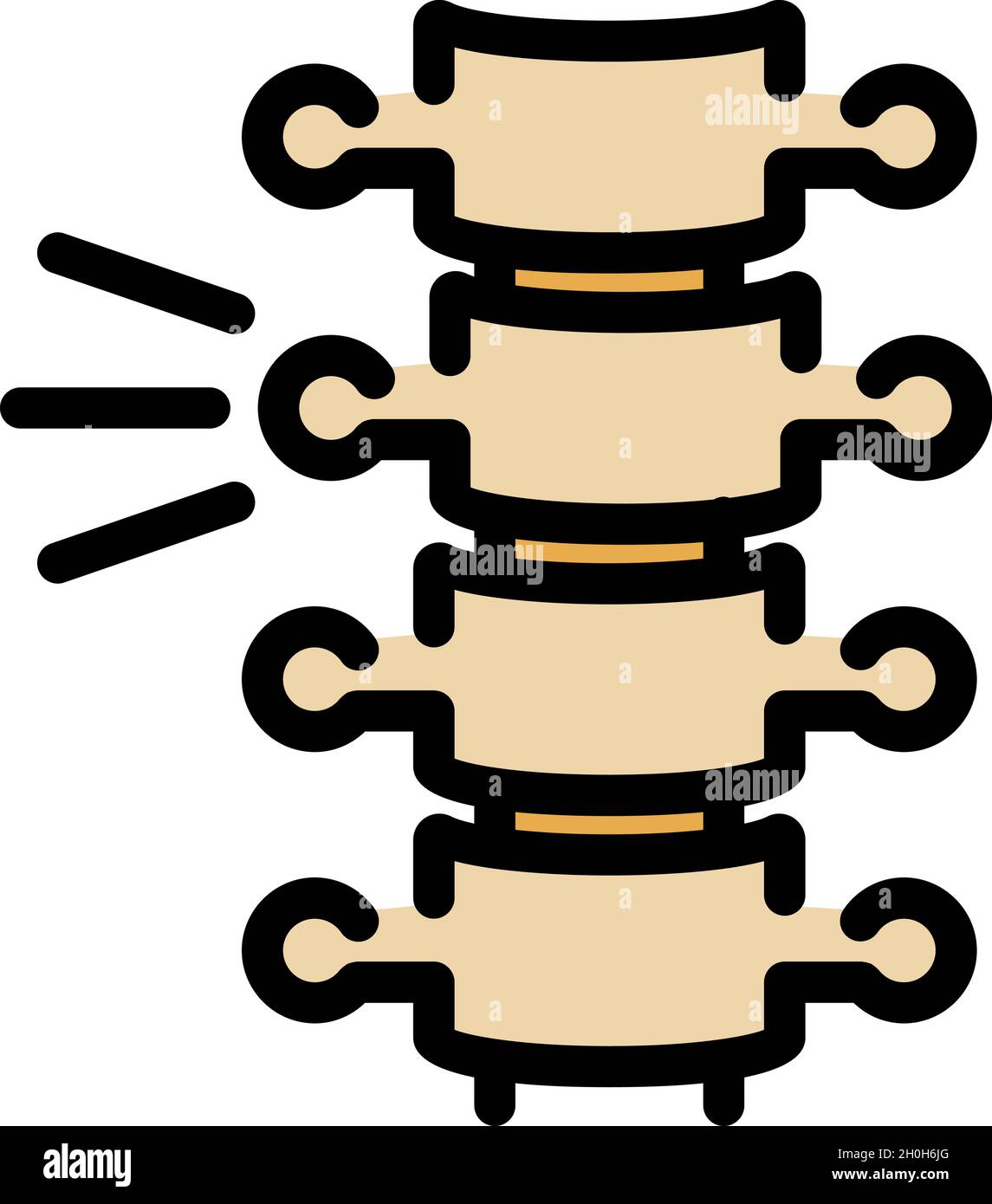 Sport spine injury icon. Outline sport spine injury vector icon color ...