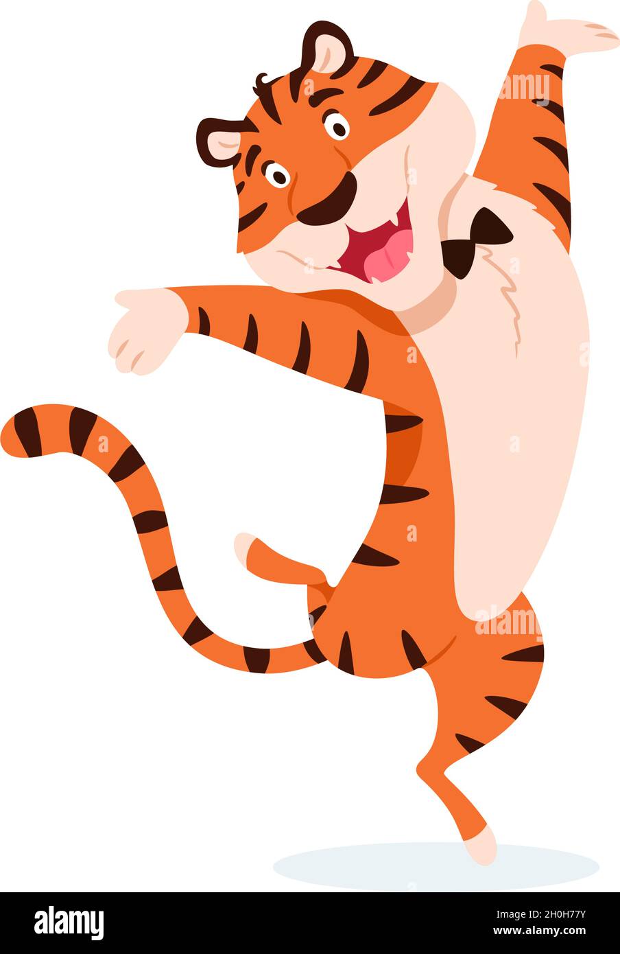 Flat adorable tiger isolated on white background Stock Vector Image ...