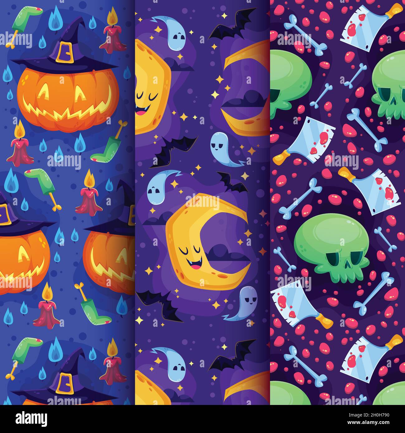 flat halloween pattern collection vector design illustration Stock Vector Image & Art - Alamy