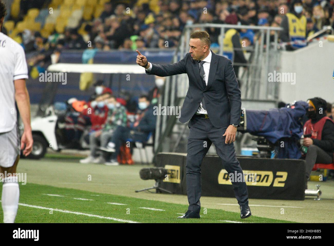 LVIV, UKRAINE - OCTOBER 12, 2021 - Ukrainian fans cheer for their ...